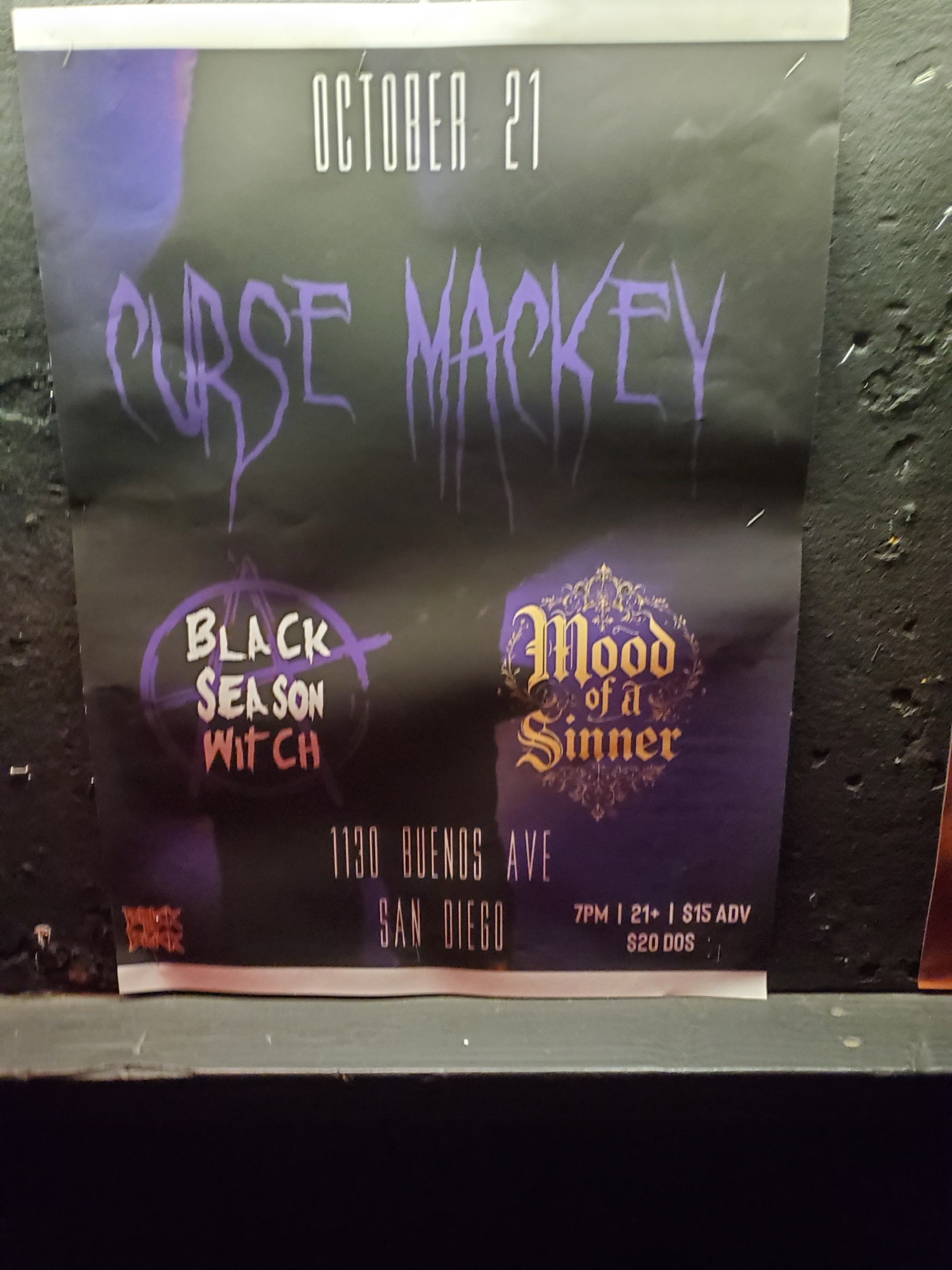 Curse Mackey with Black Season Witch and Mood of a Sinner @ Brick By ...